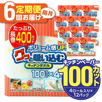 キッチンタオル100カット(4ロール×12パック)6回お届け定期便_T10044 | 大分県大分市 | ふるさと納税サイト「さとふる」