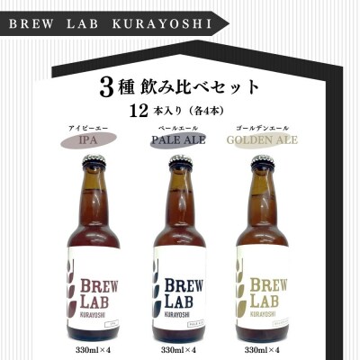 BREW LAB KURAYOSHI 3種飲み比べセット(12本入) | お礼品詳細 | ふるさと納税なら「さとふる」