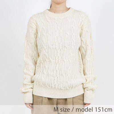 【ユニセックス】ミドルゲージケーブルセーター(ホワイト/M) 044-H01-ホワイトM | お礼品詳細 | ふるさと納税なら「さとふる」