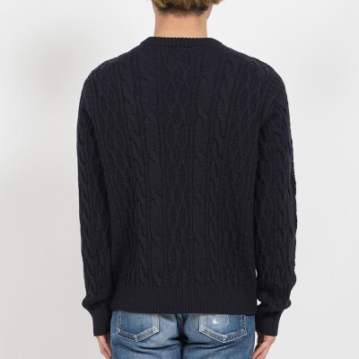 【ユニセックス】ミドルゲージケーブルセーター(ダークブルー/M) 044-H01-ダークブルーM | お礼品詳細 | ふるさと納税なら「さとふる」