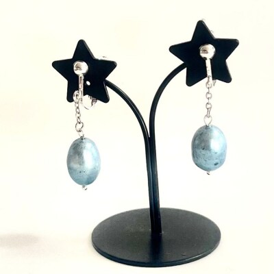 藍パールドロップ型イヤリング | 徳島県鳴門市 | ふるさと納税サイト「さとふる」