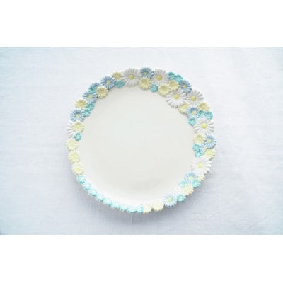 陶器】花かんむりの大皿(ブルー)(つちのわ 石黒美佐緒 作) 1枚 陶器】花かんむりの大皿(ブルー)(つちのわ 石黒美佐緒 作) 1枚