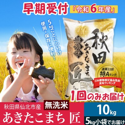 【無洗米10kg】R6年産 早期受付 あきたこまち5kg×2袋|02_snk-030601s | 秋田県仙北市 | ふるさと納税サイト「さとふる」
