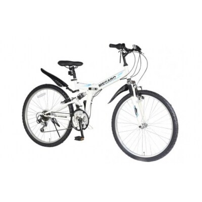 MEGARO 防災対応26型18スピードノンパンク折りたたみマウンテンバイク 色ホワイト | 愛知県春日井市 | ふるさと納税サイト「さとふる」